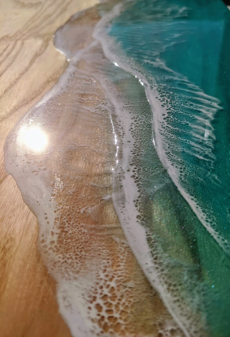 12 Wooden Ocean Resin Art Round Charcuterie Board - Etsy
