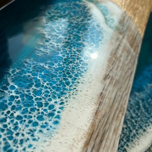 Wood Live Edge Floating Shelves With Ocean Waves Coastal Beachy Room ...