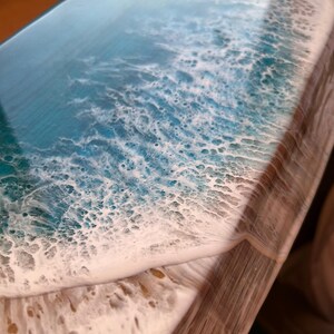 Wood Live Edge Floating Shelves With Ocean Waves Coastal Beachy Room ...
