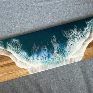Wood Live Edge Floating Shelves With Ocean Waves Coastal Beachy Room ...