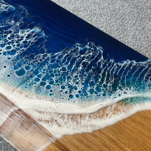 Wood Live Edge Floating Shelves With Ocean Waves Coastal Beachy Room ...