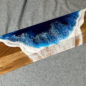 Wood Live Edge Floating Shelves With Ocean Waves Coastal Beachy Room ...