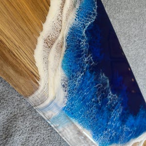 Wood Live Edge Floating Shelves With Ocean Waves Coastal Beachy Room ...