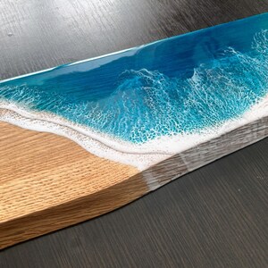 Wood Live Edge Floating Shelves With Ocean Waves Coastal Beachy Room ...