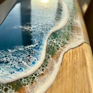 Wood Live Edge Floating Shelves With Ocean Waves Coastal Beachy Room ...