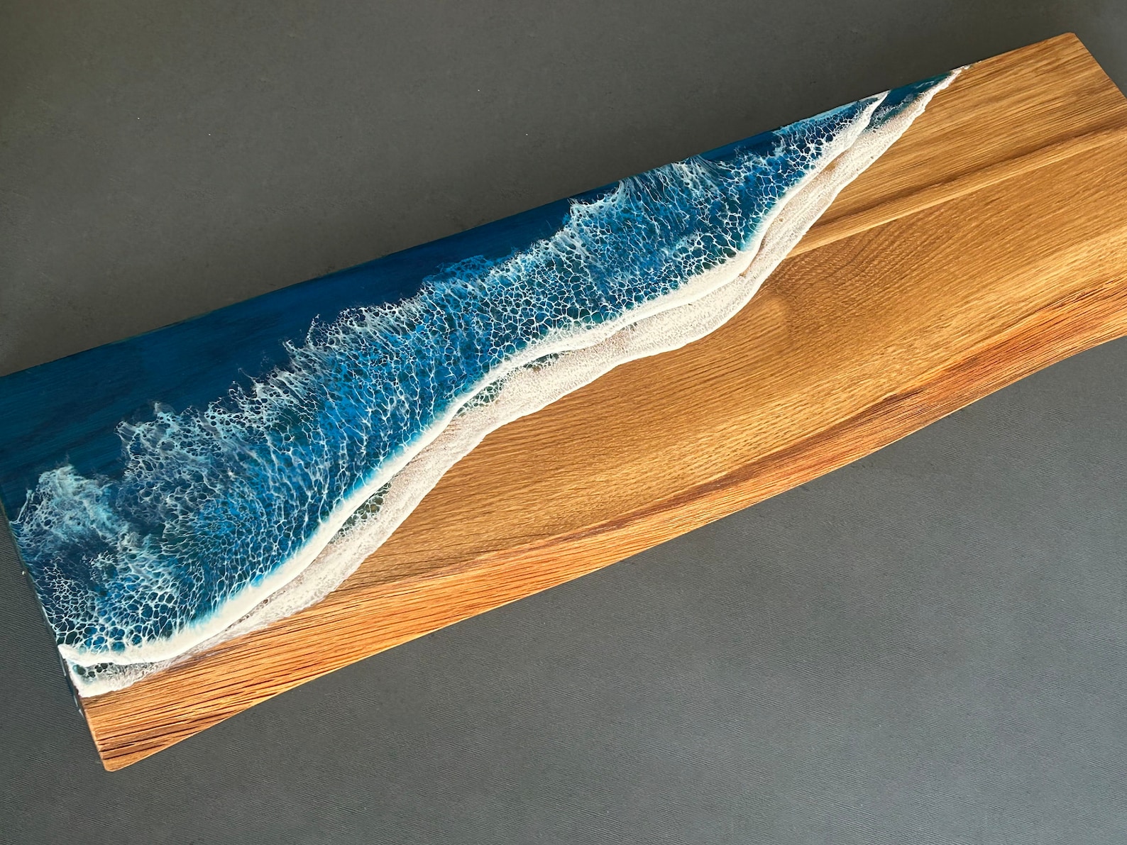 Wood Live Edge Floating Shelves With Ocean Waves Coastal Beachy Room ...