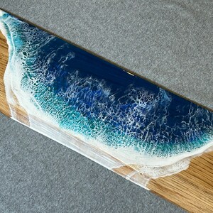 Wood Live Edge Floating Shelves With Ocean Waves Coastal Beachy Room ...