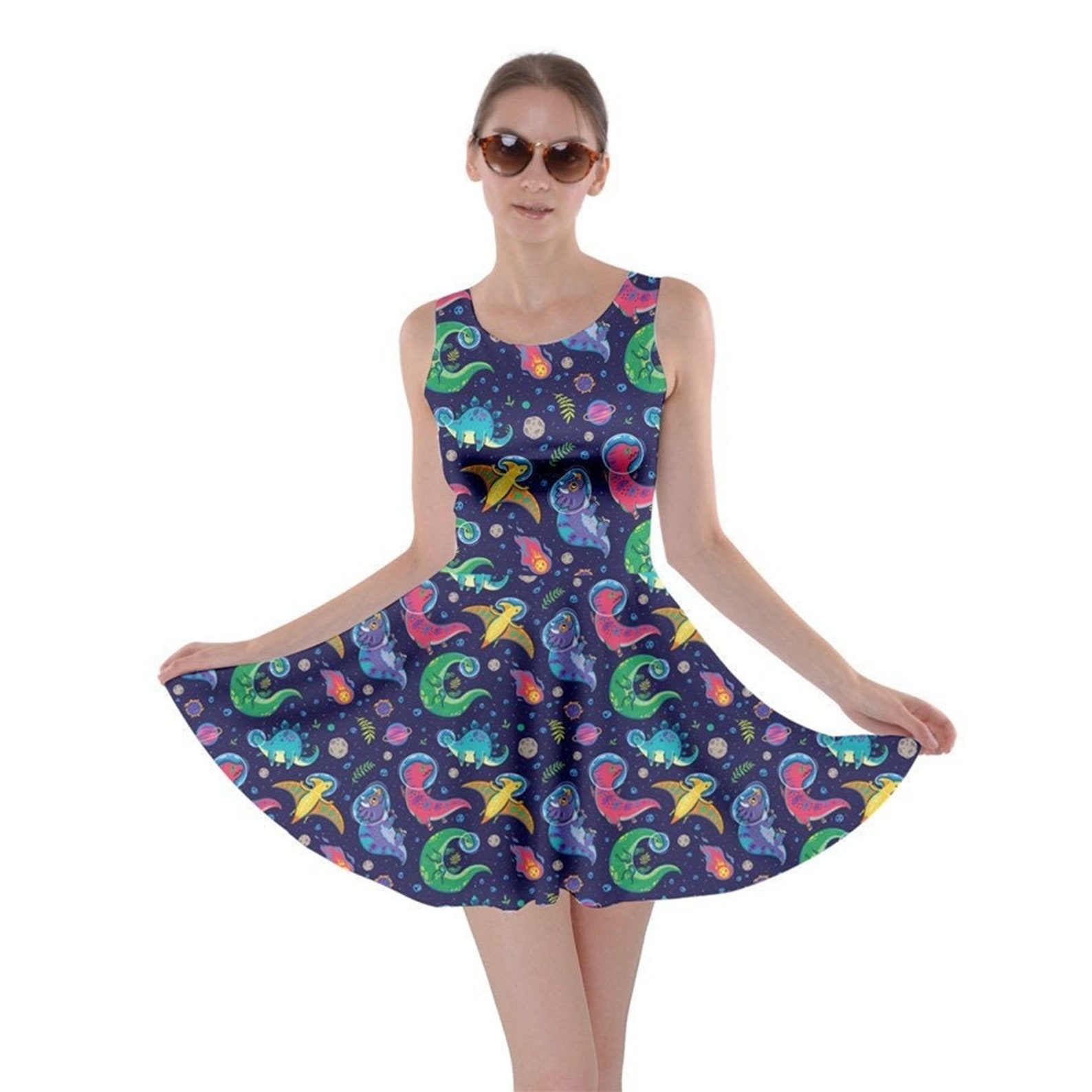 Space Dinosaur Dress Kawaii Cute Kitsch Retro Rockabilly - Etsy