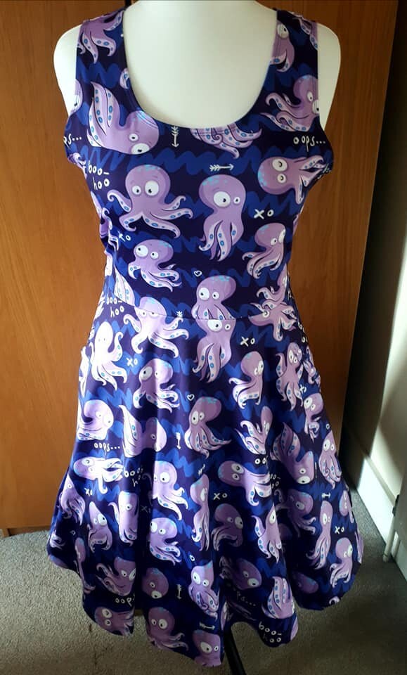 Octopus Skater Print Dress With Pockets S 5XL Plus Size - Etsy