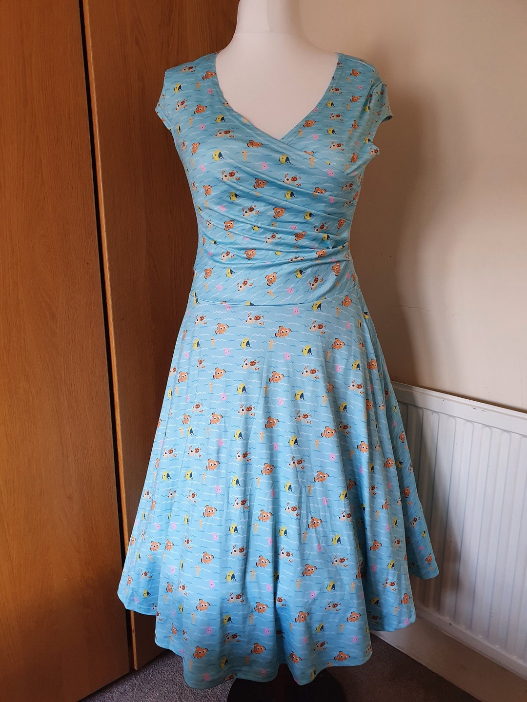 Just Keep Swimming Nemo Inspired Cap Sleeved Wrap Dress S 3XL Plus Size ...