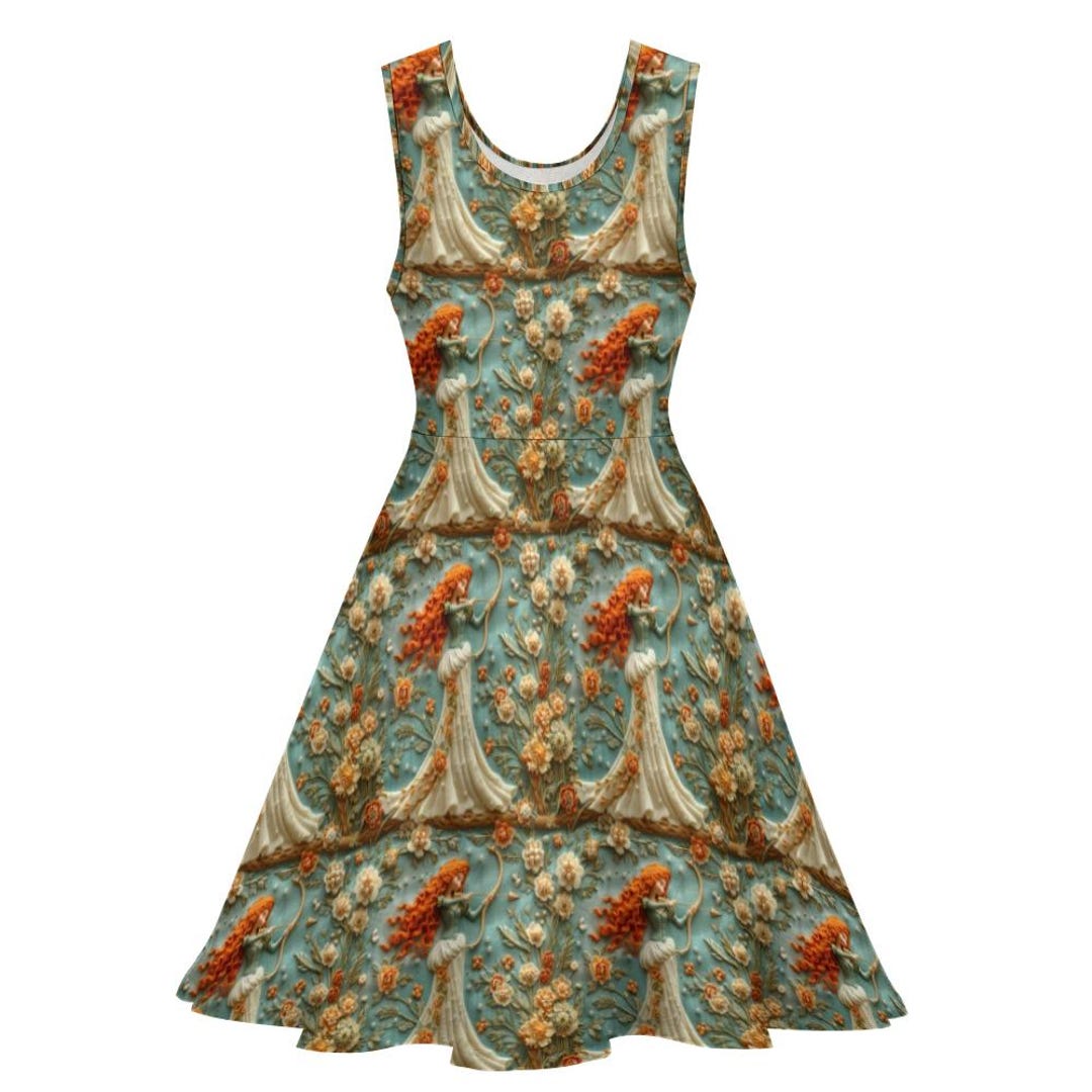 Scottish Princess Merinda Inspired Print Skater Dress- Sizes S- 5XL ...