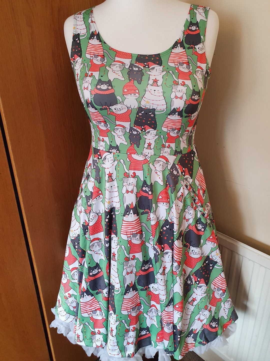 Robe patineuse Christmas Cats S-5XL kawaii kitsch grande taille - Etsy ...