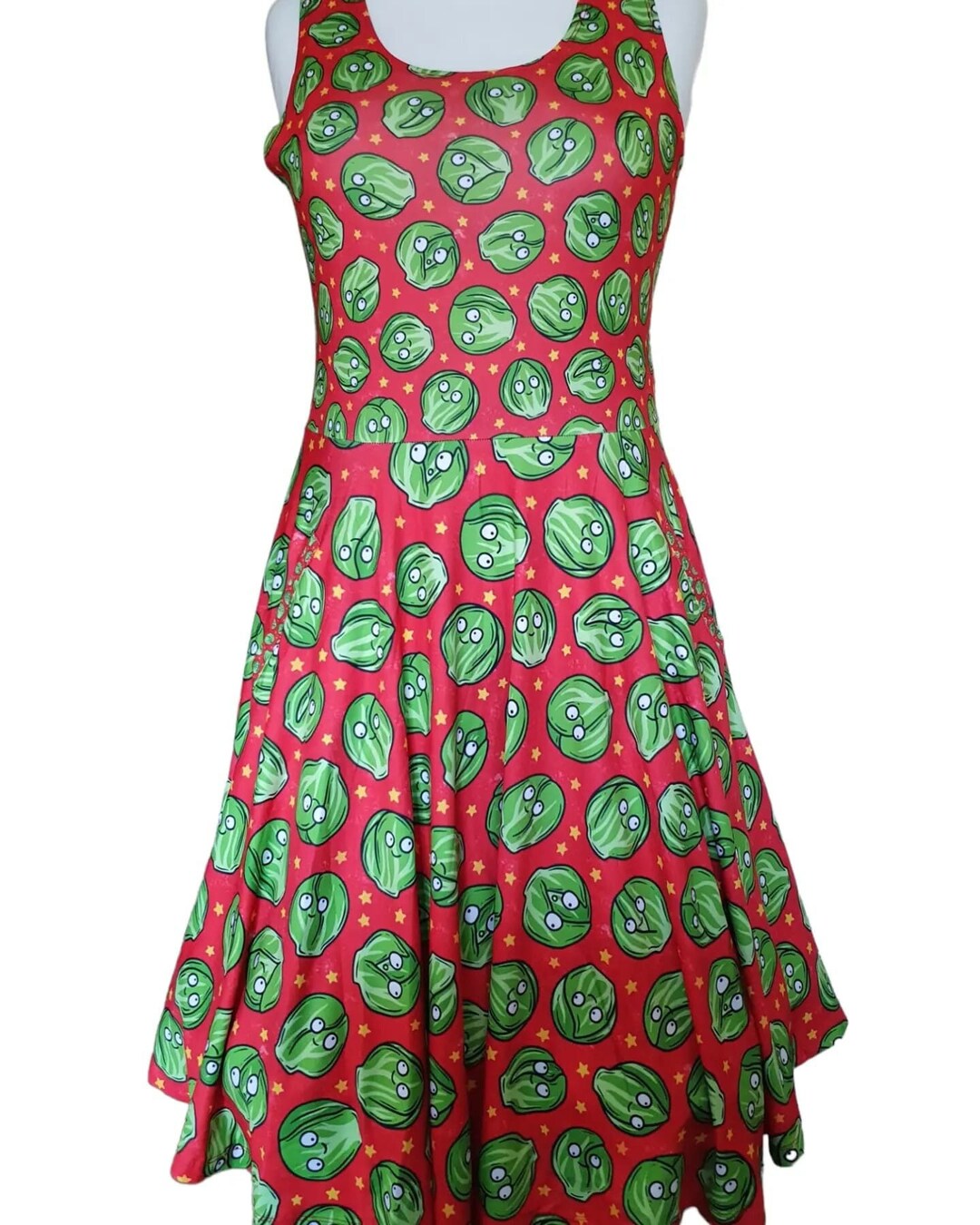 Sprouts Christmas Skater Print Dress With Pockets S-5XL Kawaii Kitsch ...