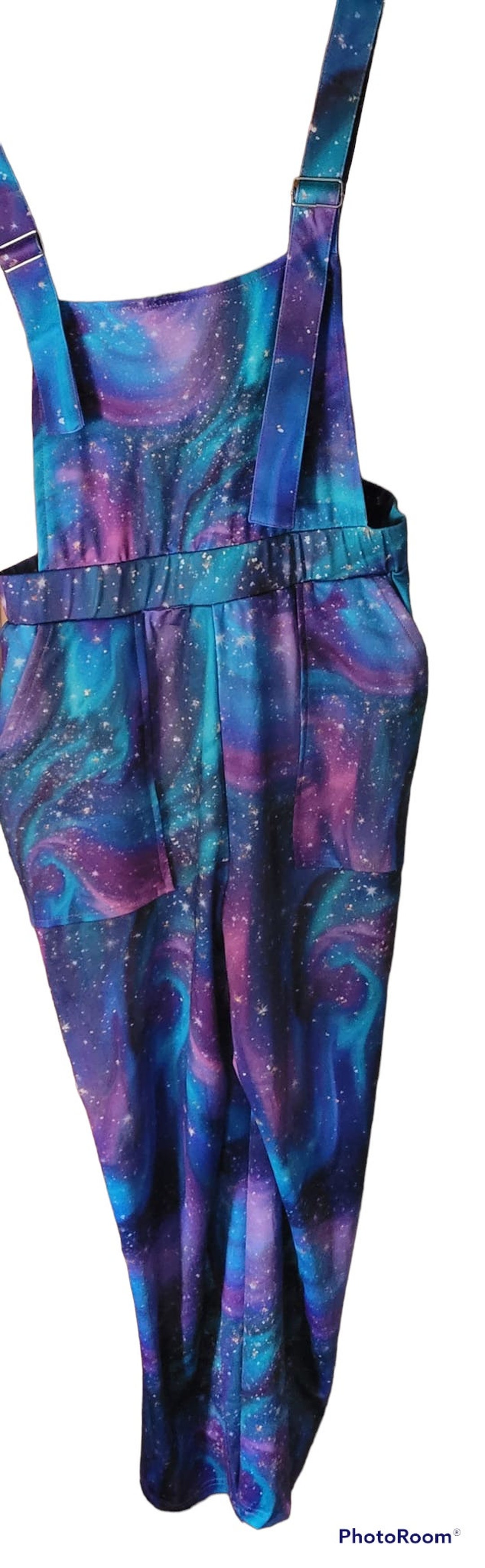 Purple Galaxy Northern Lights Overalls Playsuit Dungarees - Sizes S ...