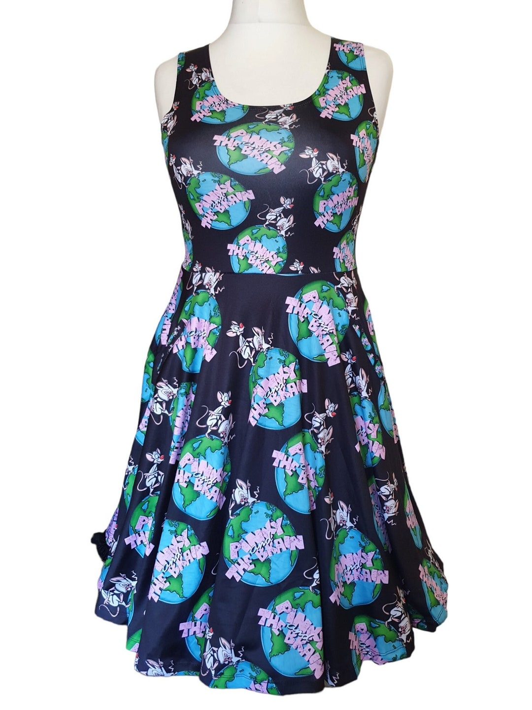 Pinky and the Brain Inspired Print Skater Dress- Sizes S- 5XL Plus Size ...