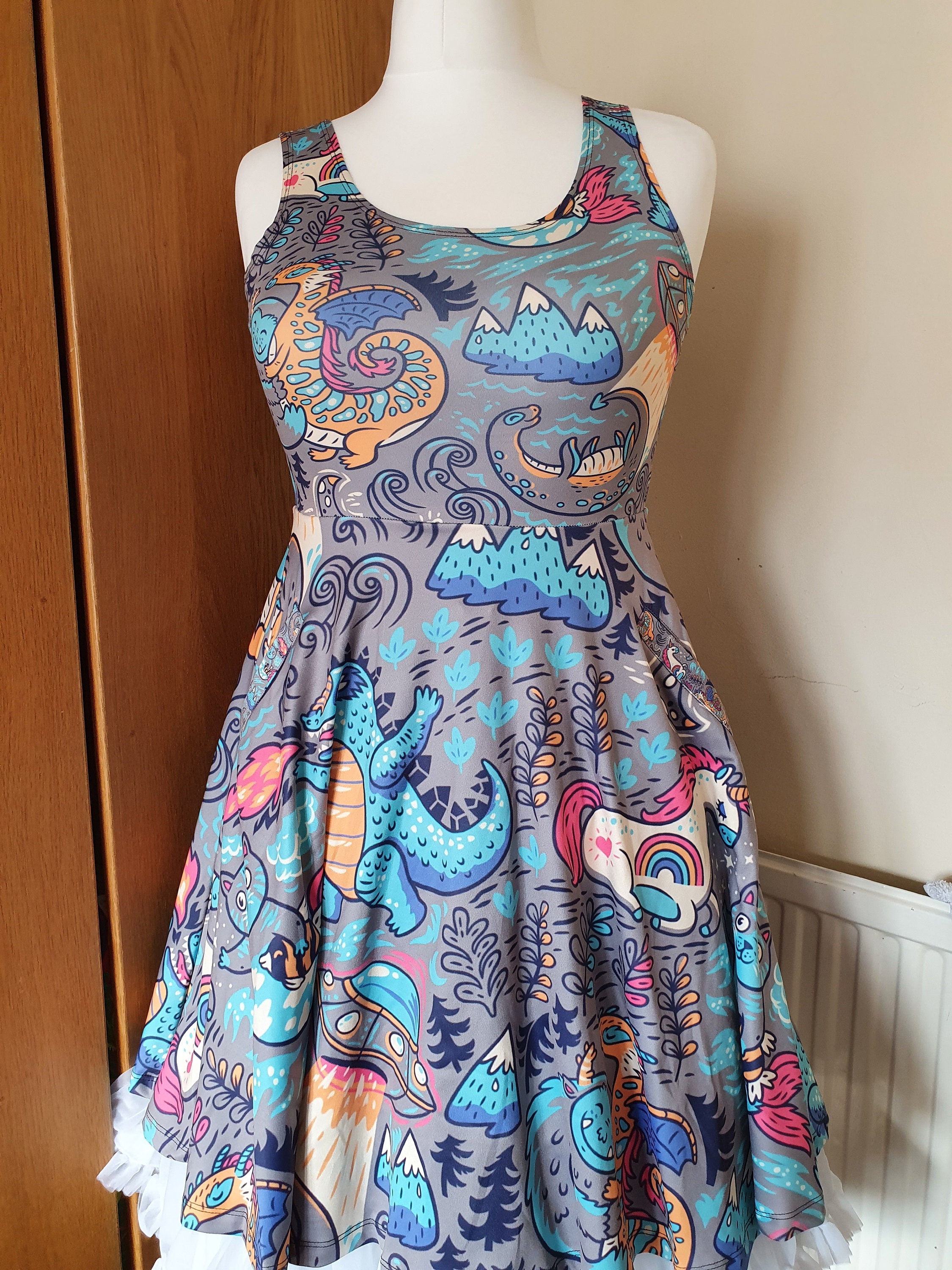 Cryptozoology Cryptids Monster Cute Print Skater Dress Sizes - Etsy