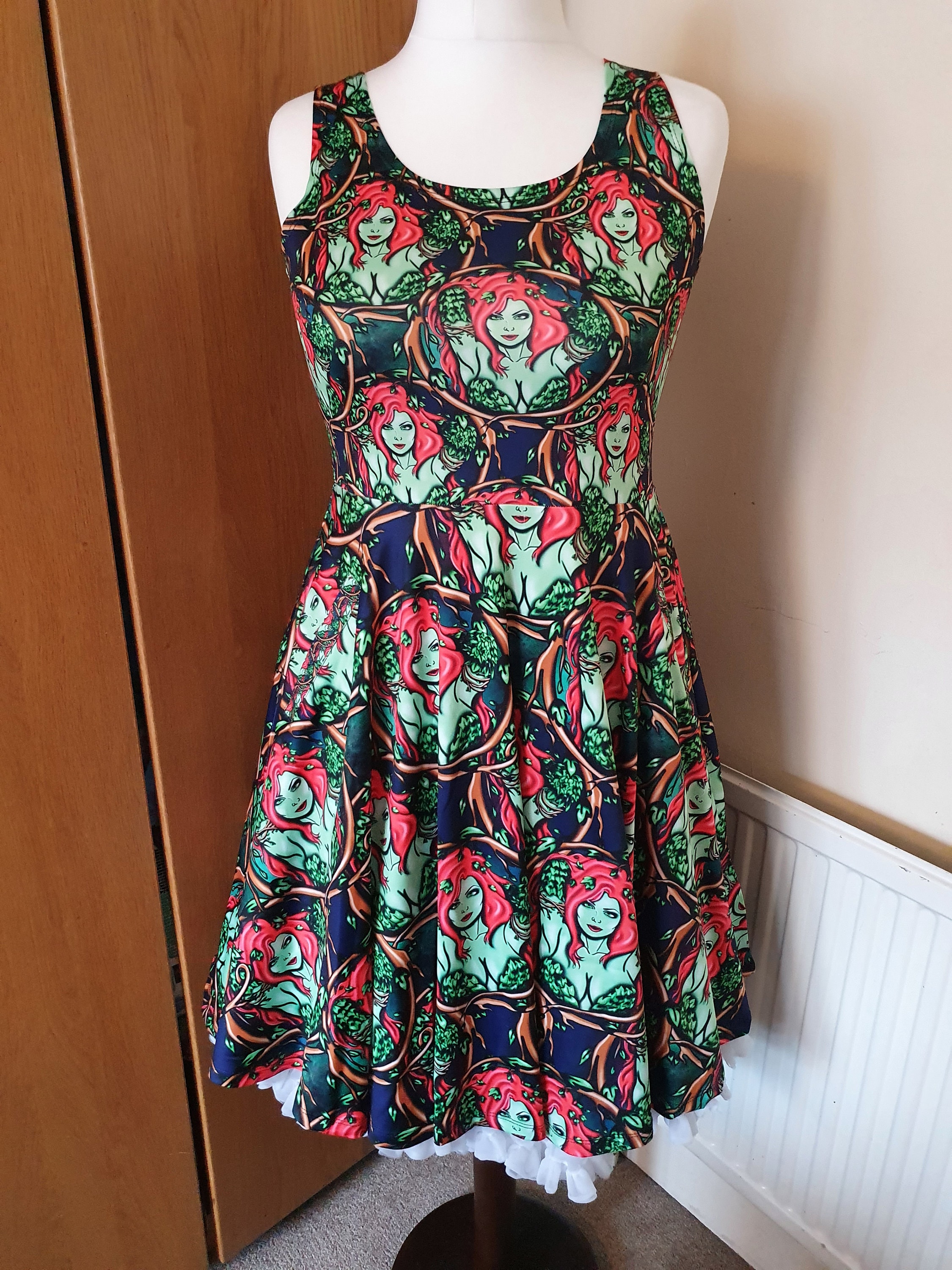 Poison Ivy Print Skater Dress Sizes S 5XL Plus Size Dress - Etsy