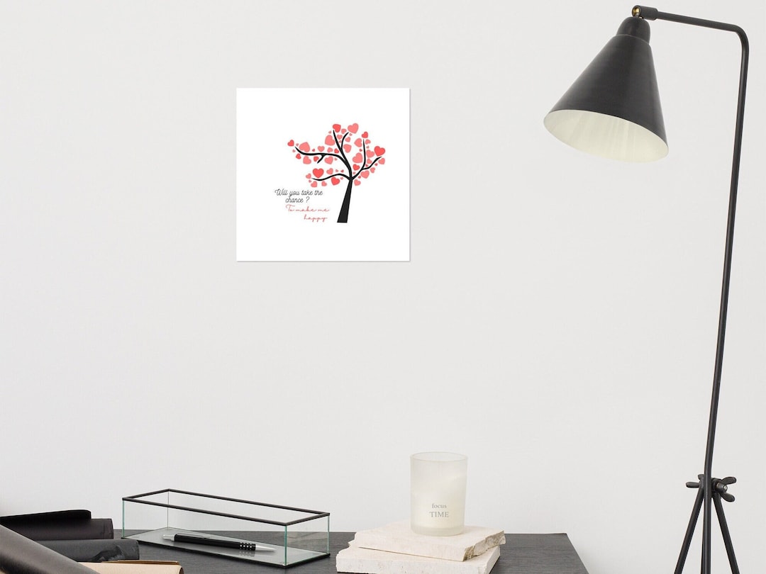 Cute Positive Poster- Heart Poster- Tree Heart Poster- Hearts Wall ...