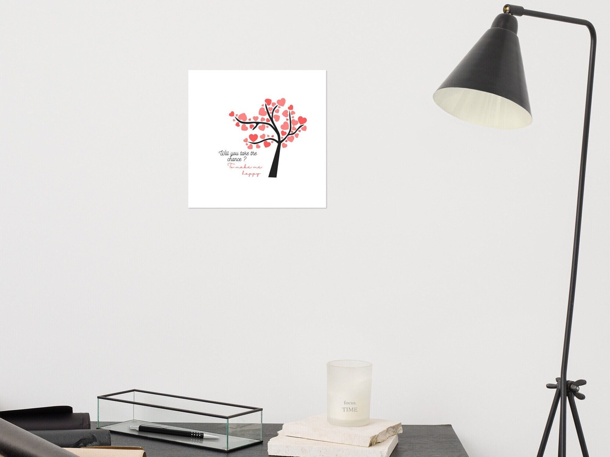 Cute Positive Poster Heart Poster Tree Heart Poster Hearts Wall Poster ...