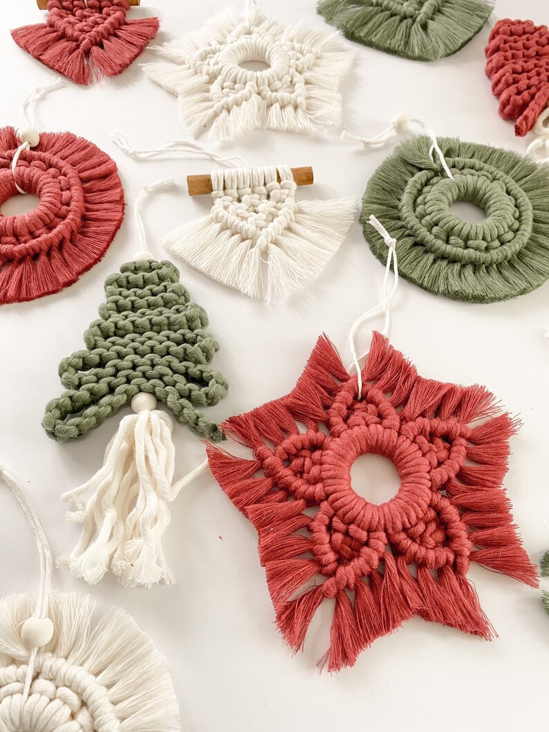Christmas Ornaments Macrame Christmas Ornaments Macrame - Etsy