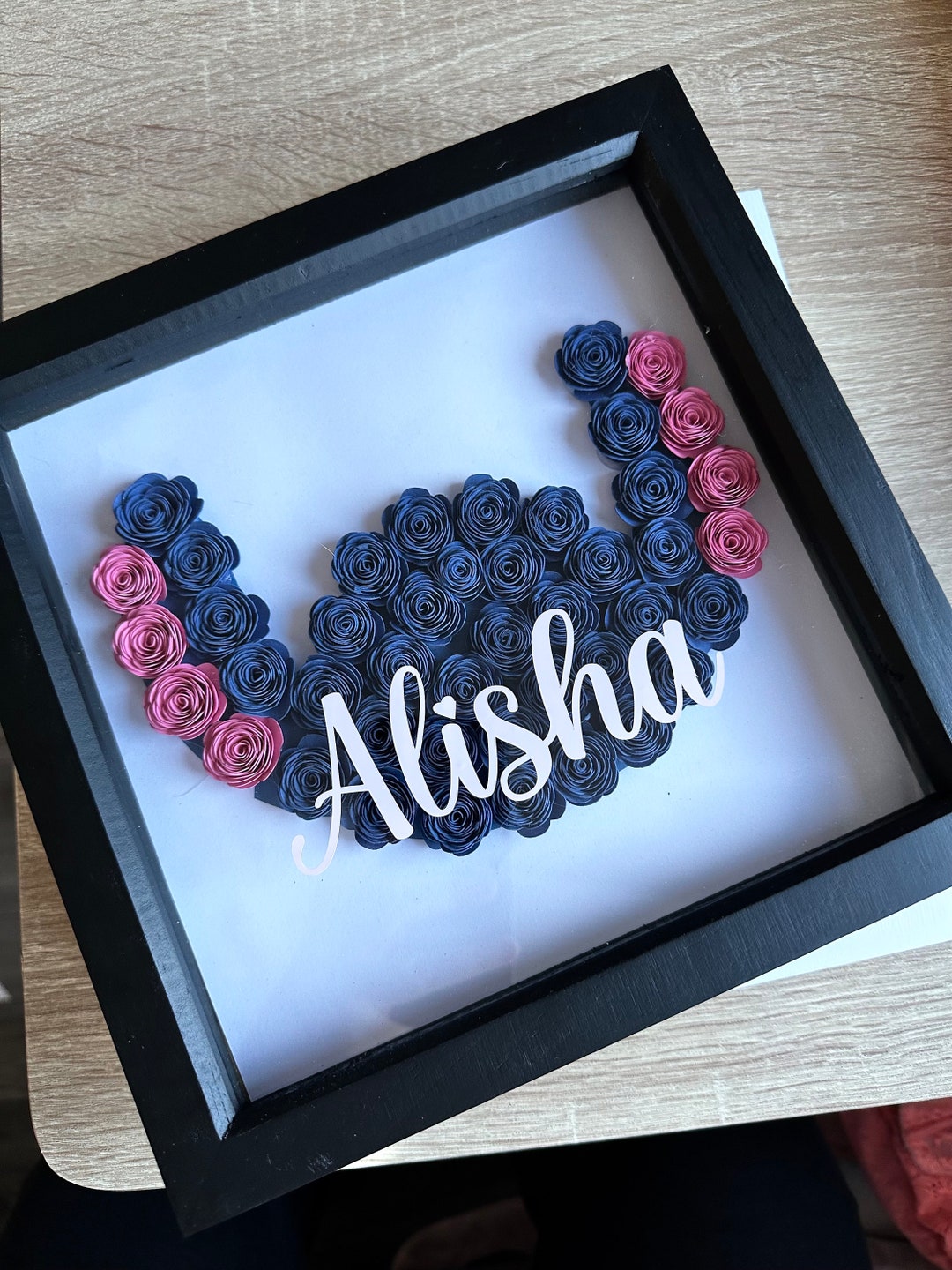 Paper Rose Shadow Box, Stitch Shadow Box, Disney Shadow Box, 3D Flower ...