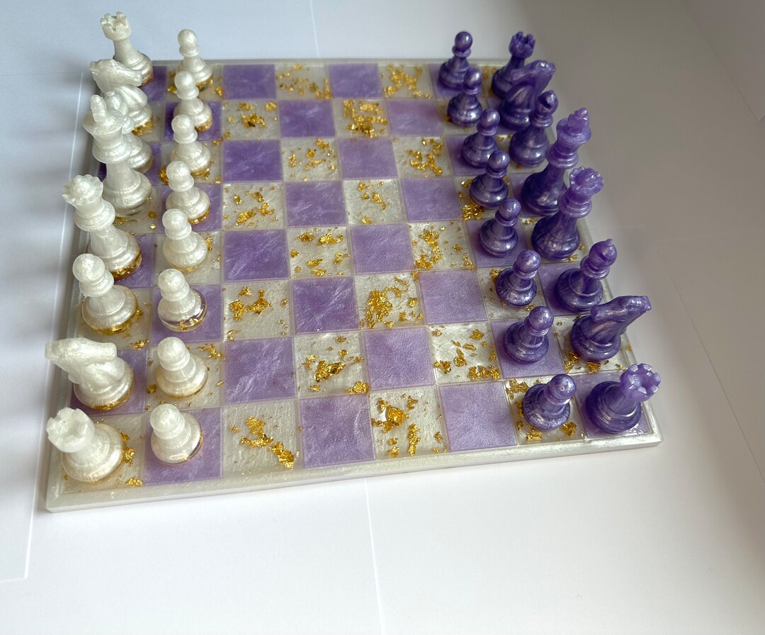 Resin Chess Set Chess Set Chess Pieces and Board Full Size - Etsy