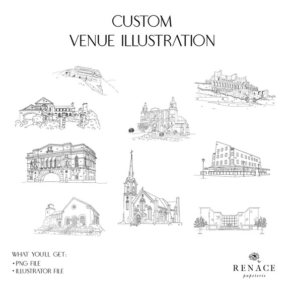 Custom Venue Illustration DIGITAL FILE - Etsy