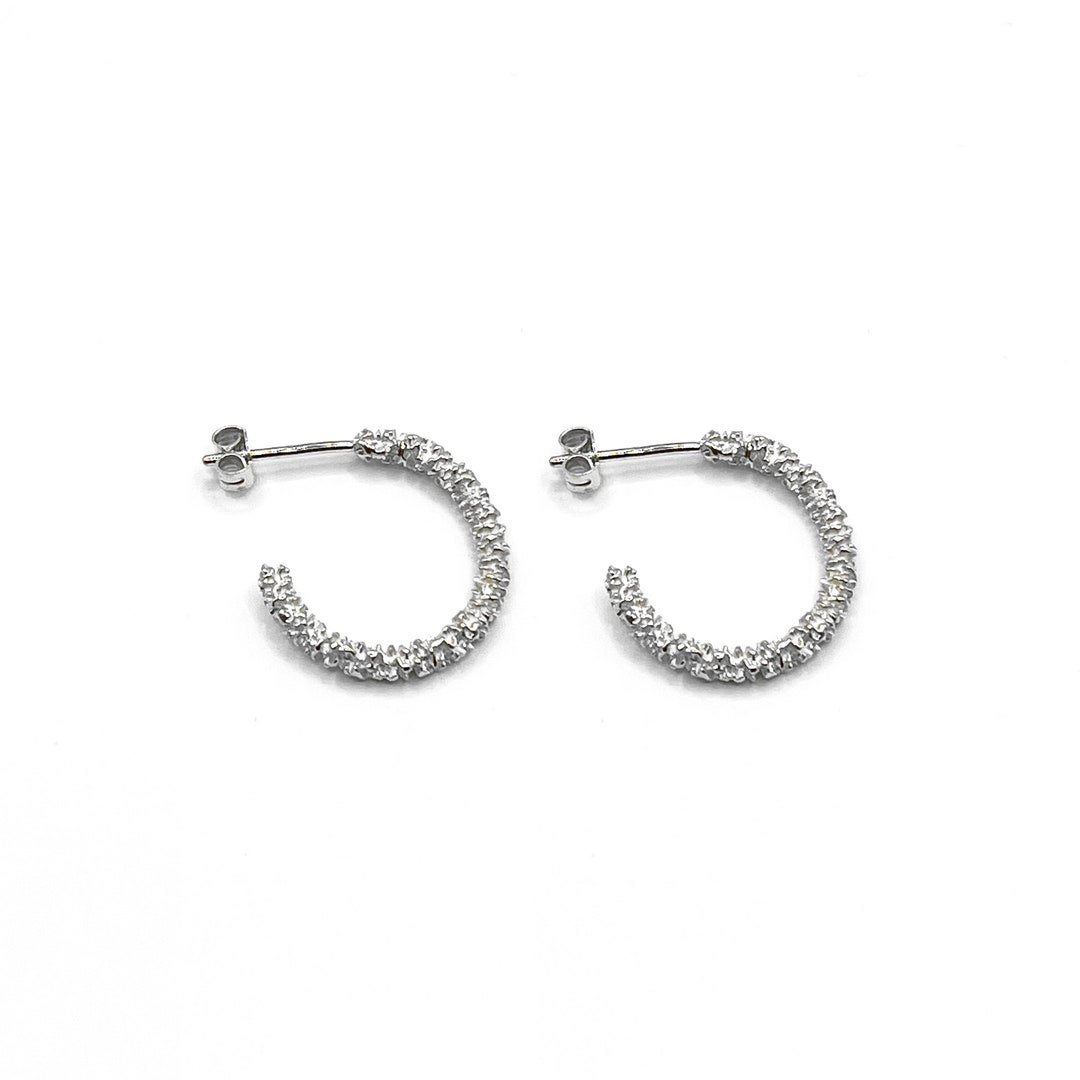 Silver Foil Hoops, Modern and Classic Silver Earrings, Stylish Hoops ...