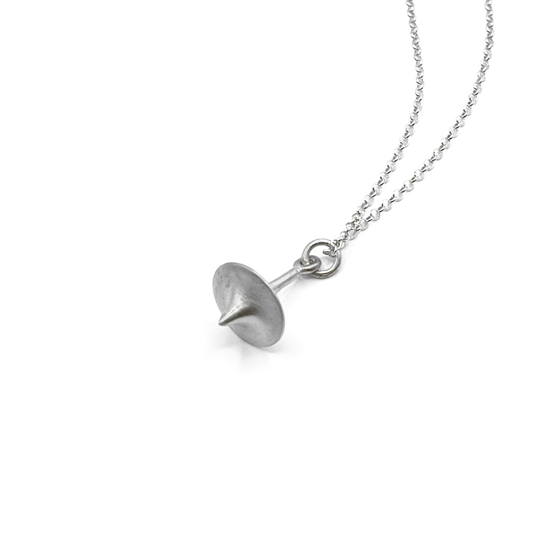 Silver Spinning Top Necklace, Inception Lover Gift, Spinning Top Charm ...