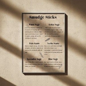 Smudge Sticks Printable Witchery Printable Book of Shadows Witchcraft ...