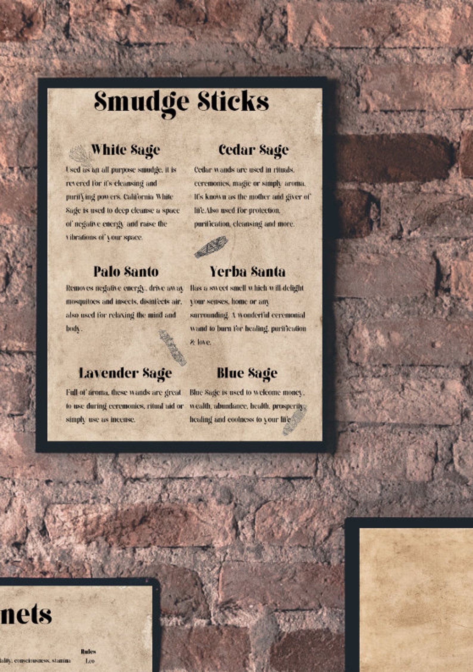 Smudge Sticks Printable Witchery Printable Book of Shadows Witchcraft ...