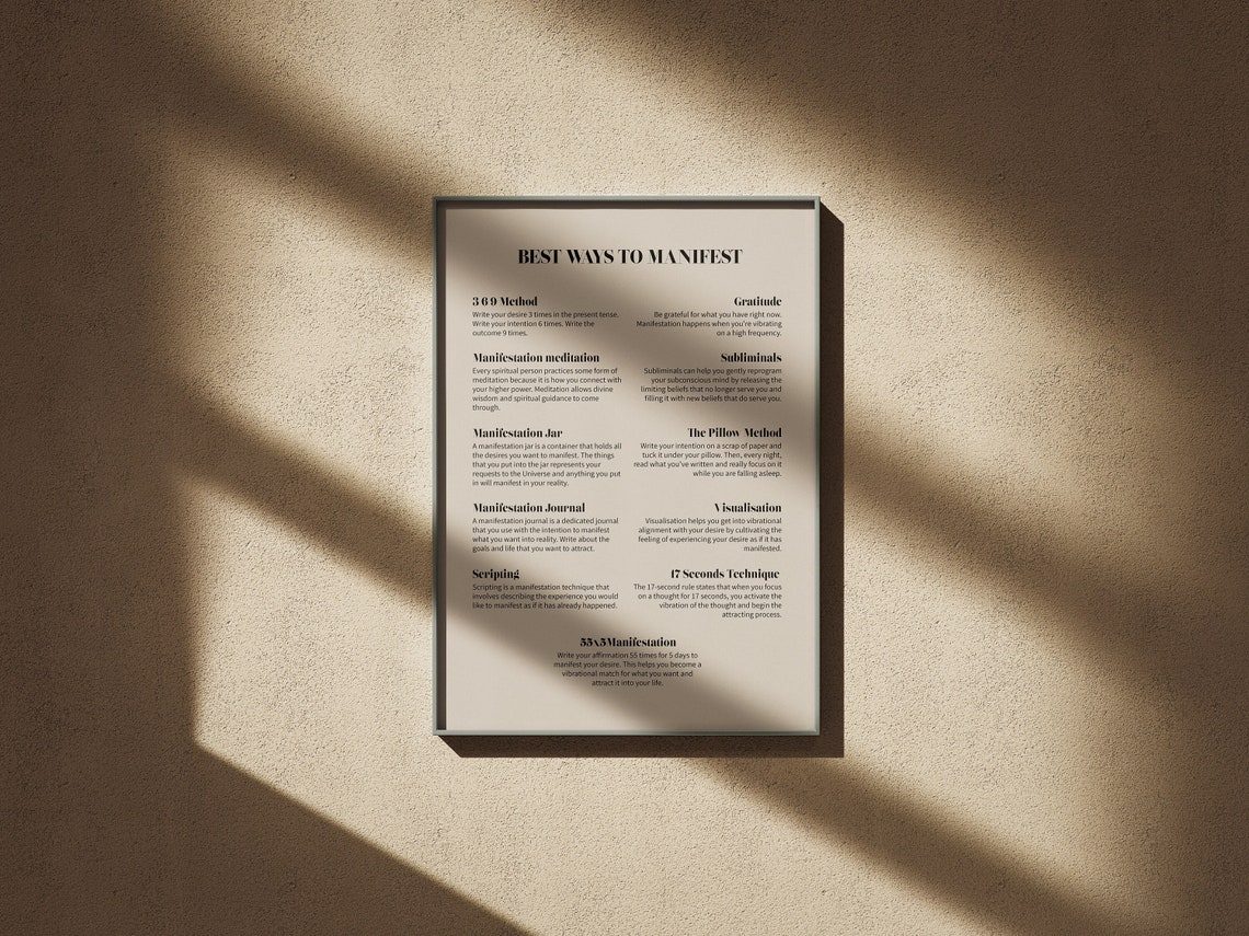 Best Ways to Manifest Printable | Manifestation Printable | Different ...