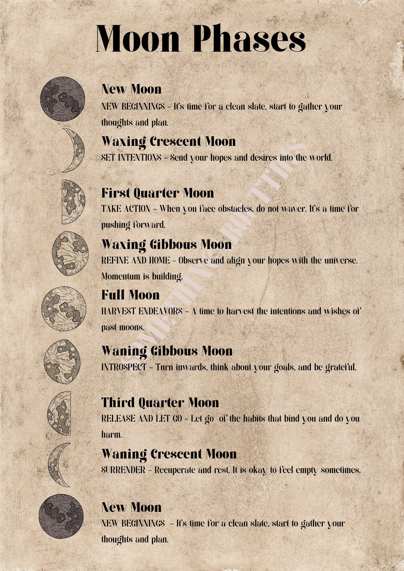 Moon Phases Printable Witchery Printable Book of Shadows - Etsy