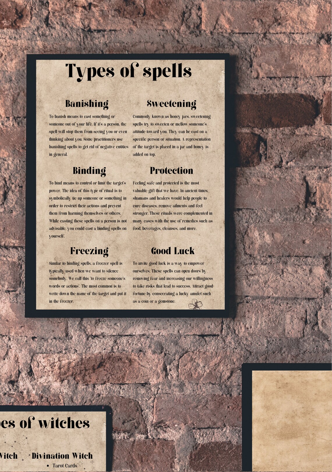 Types of Spells Printable Witchery Printable Book of Shadows Witchcraft ...