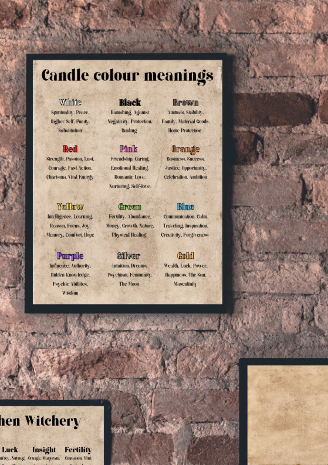 Candle Colour Meanings Printable Witchery Printable Book of Shadows ...