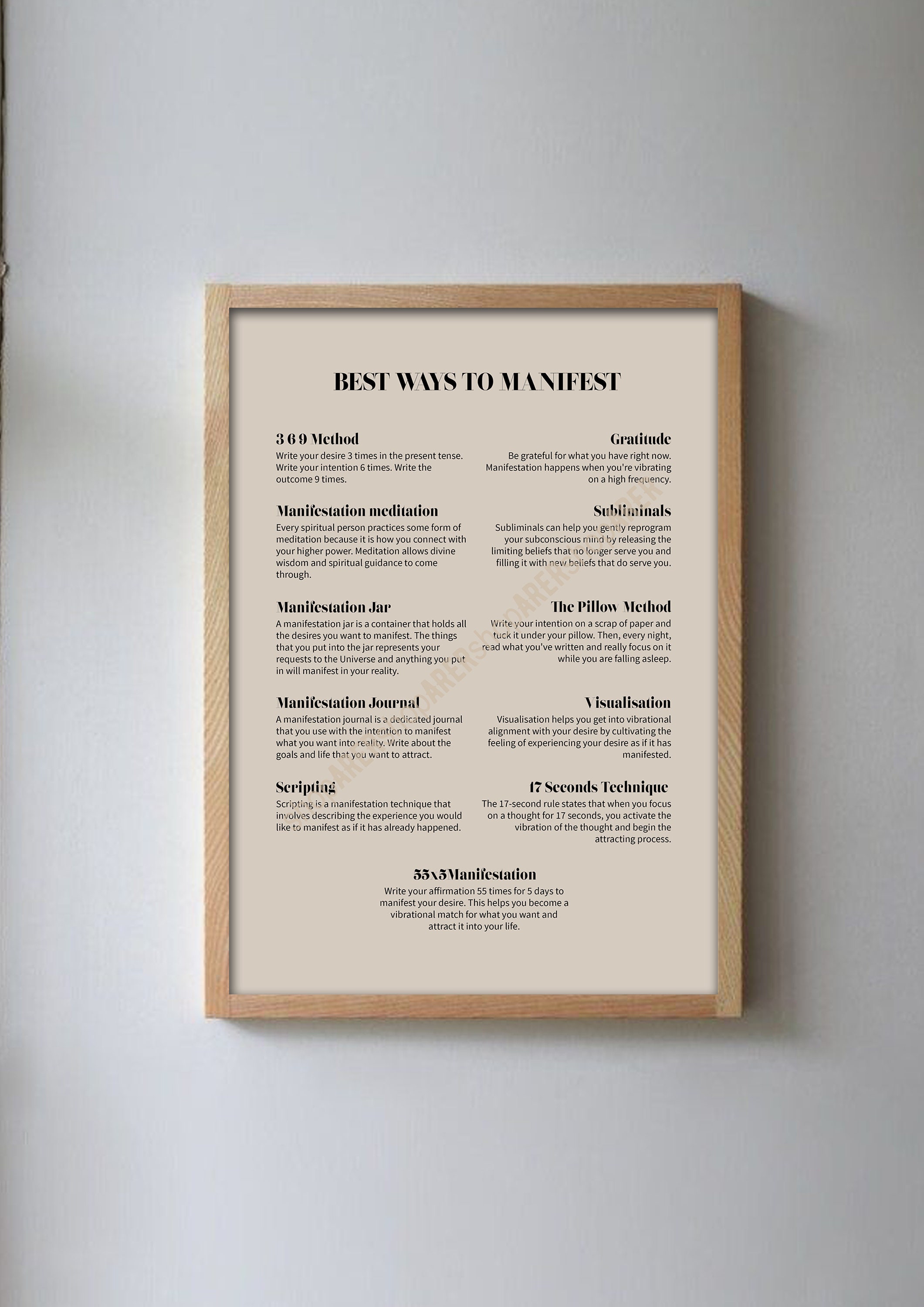 Best Ways to Manifest Printable Manifestation Printable Different Sizes ...