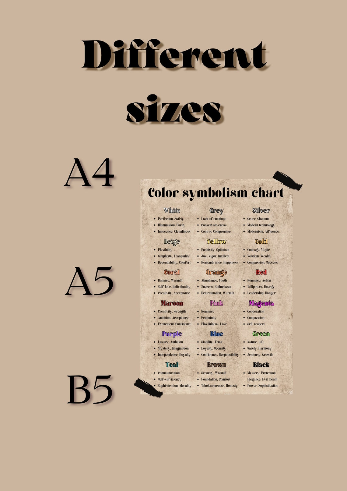 Color Symbolism Chart Printable | Witchery | Printable Book of Shadows ...