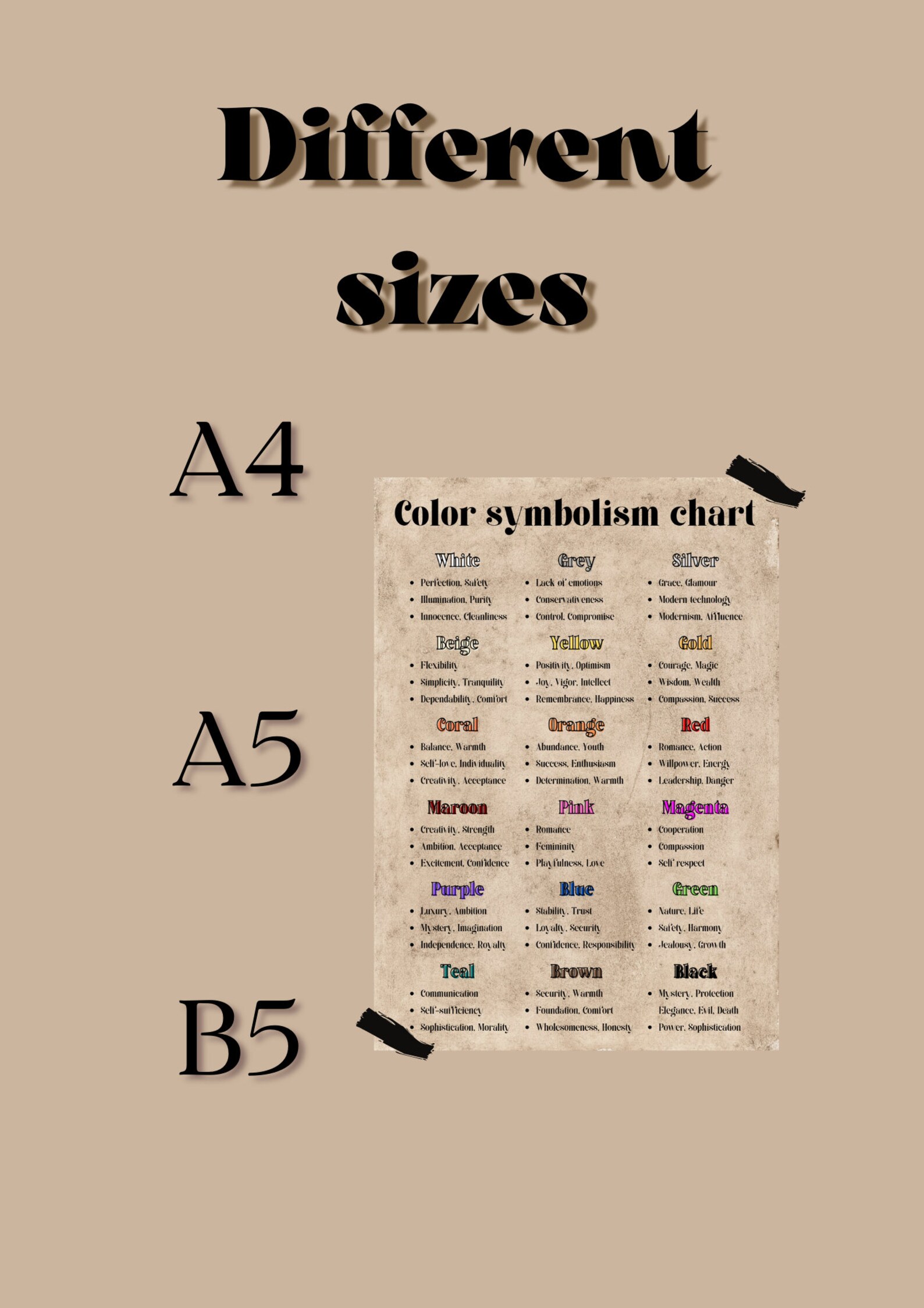 Color Symbolism Chart Printable | Witchery | Printable Book of Shadows ...
