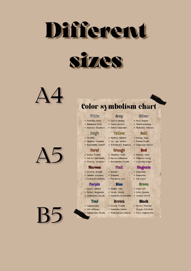 Color Symbolism Chart Printable | Witchery | Printable Book of Shadows ...