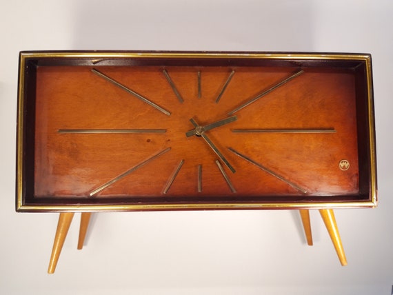 Mid Century Modern Mantel Clock / Weimar Clock / Wind up Clock - Etsy UK