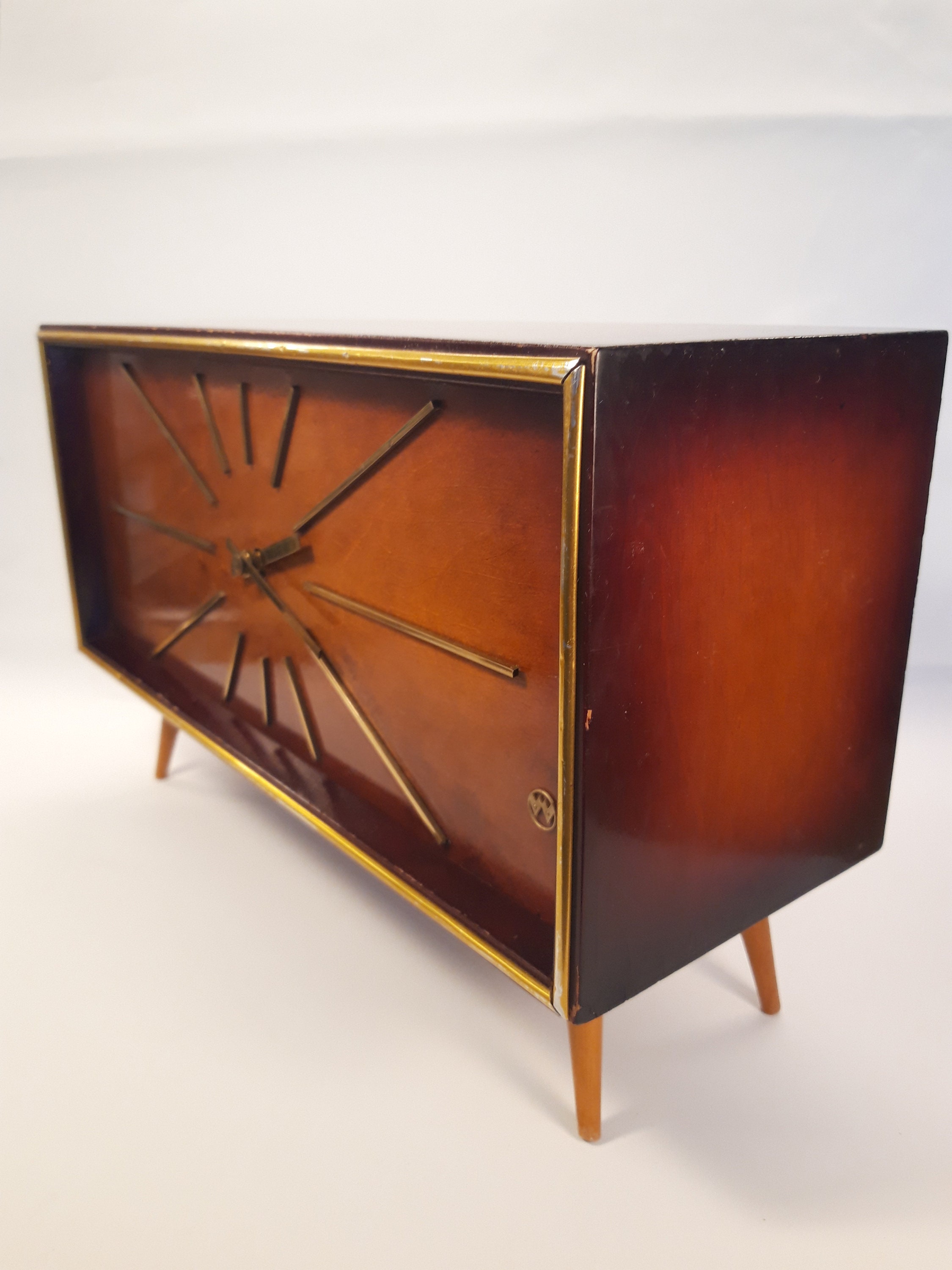 Mid Century Modern Mantel Clock / Weimar Clock / Wind up Clock - Etsy