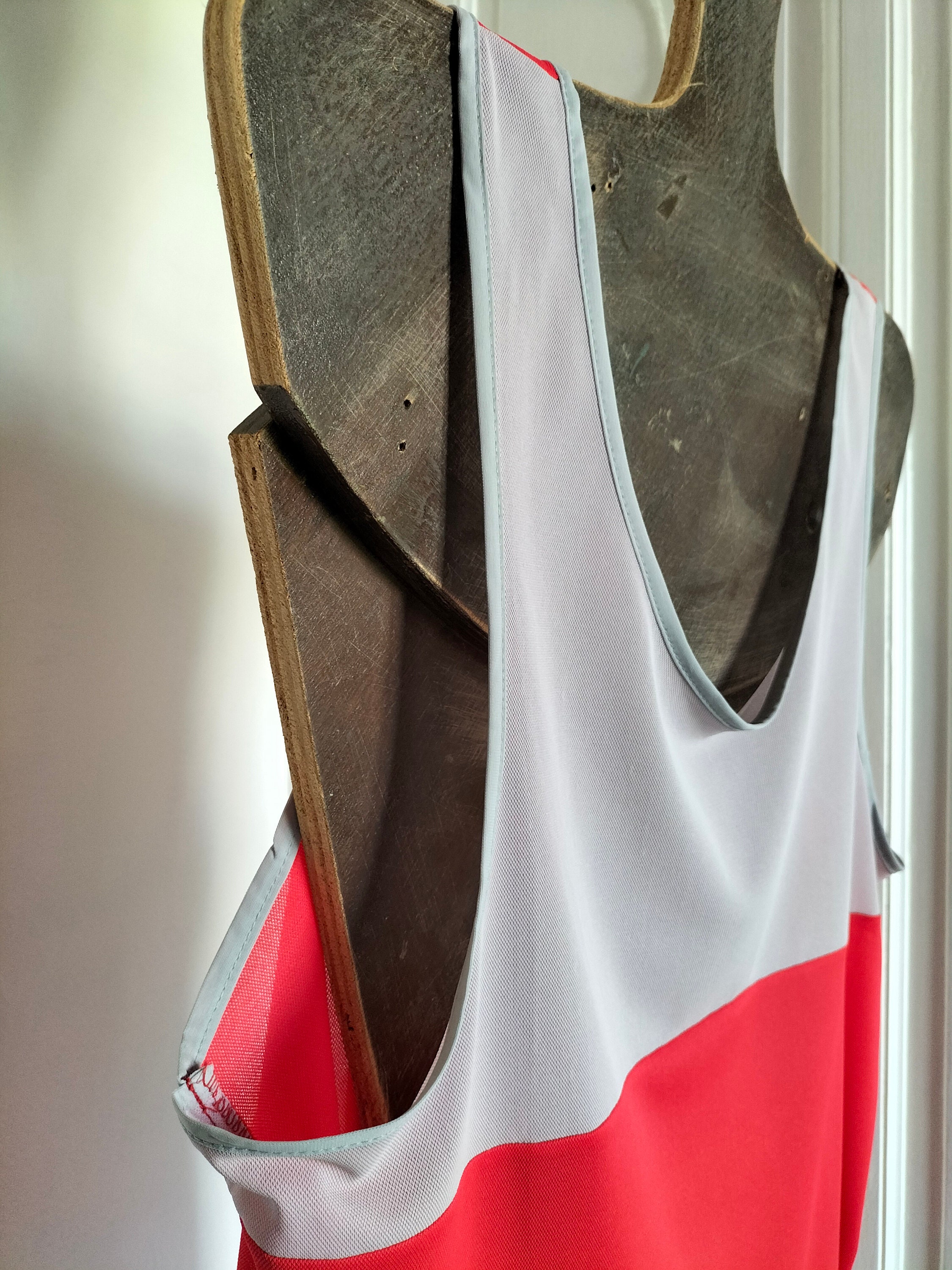 UNUSED 80's Vintage Men's Mesh See Through Tank Top - Grey and Red ...