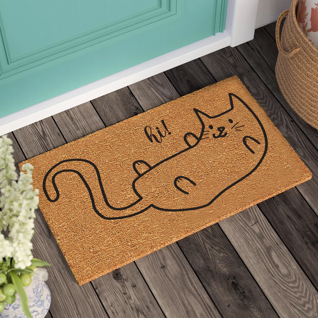 Cat Doormat Personalized Gift Housewarming Gift Wedding Gift Welcome ...
