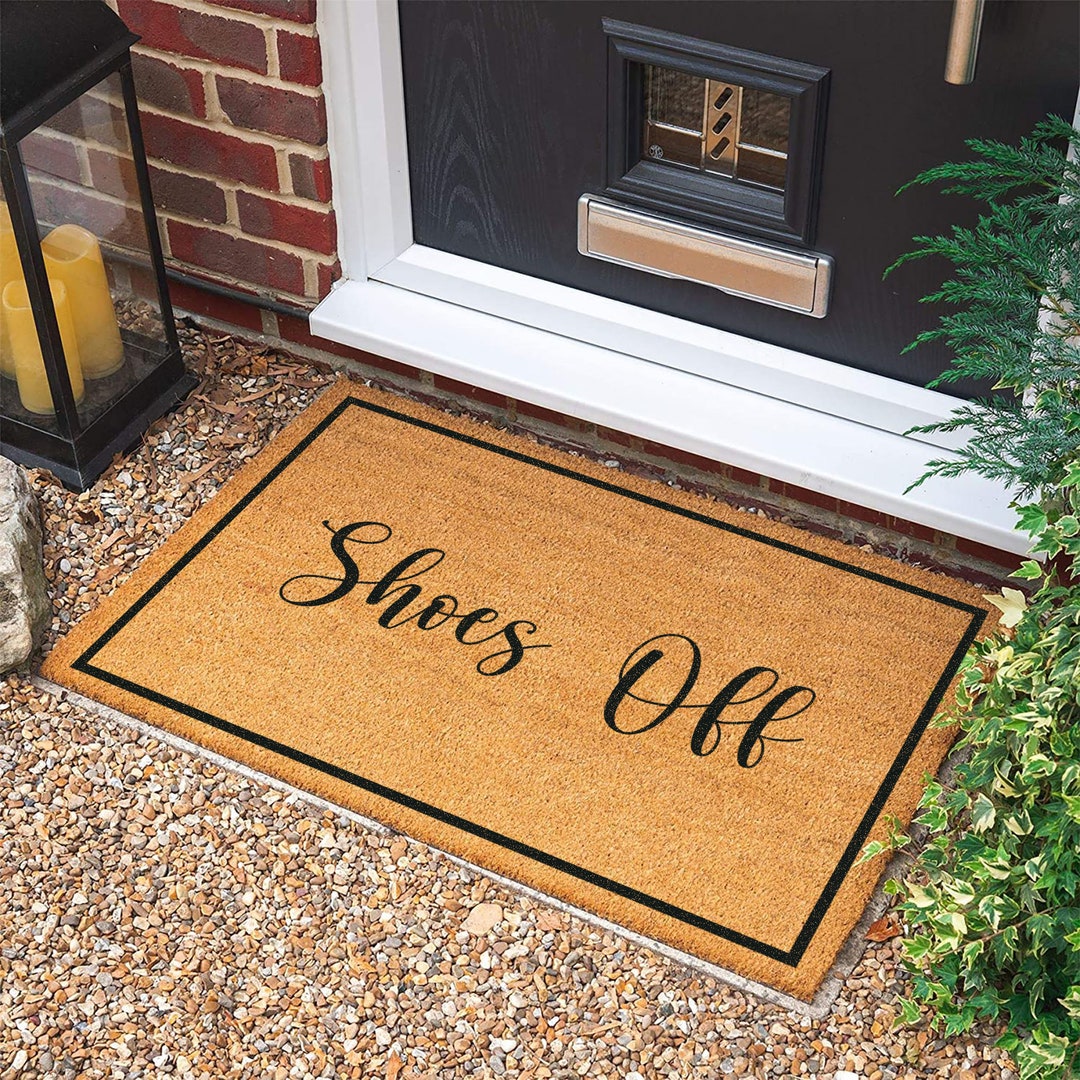 Shoes off Doormat | Wedding Gift | Personalized Custom Doormat ...