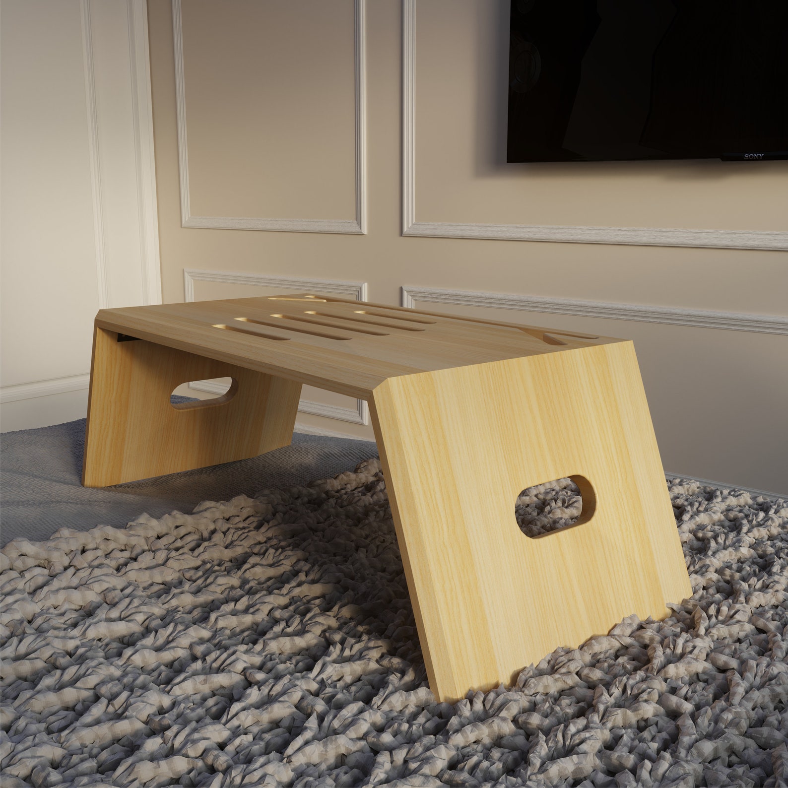 Wooden Foldable Laptop Stand, Portable Lap Desk, Laptop Bed Tray ...