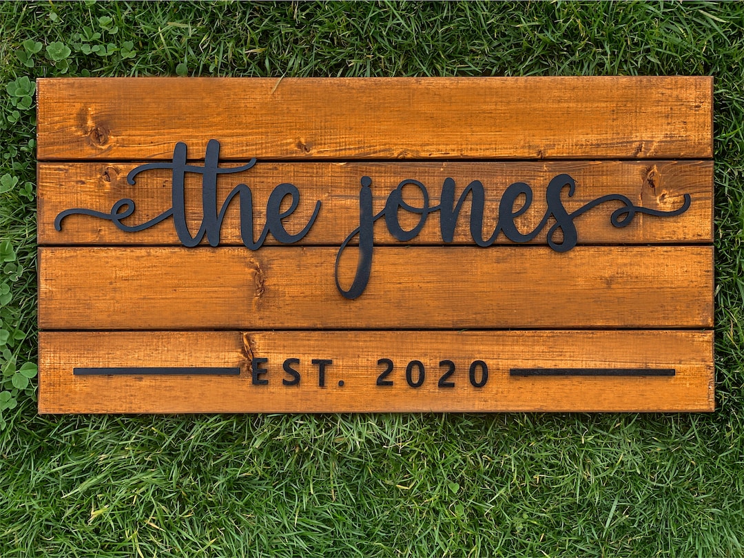 Custom Family Name Wood Sign: 3D Laser Cut Pallet Decor - Etsy