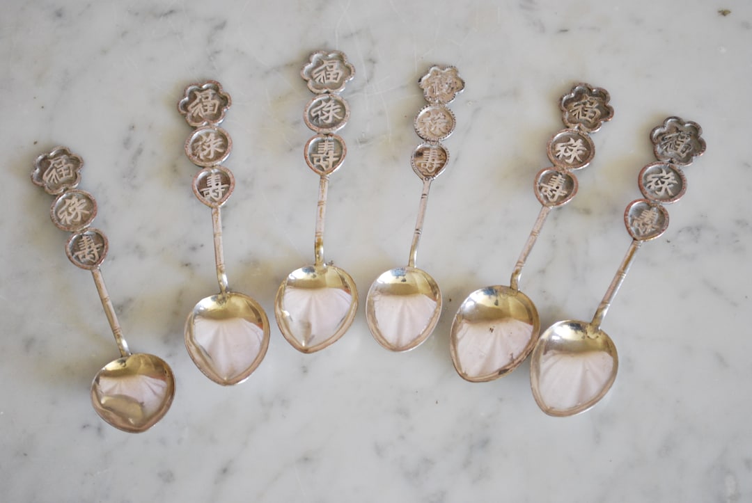 Set of 6 Chinese Silver Teaspoons - 835 Silver - Early 20th Century - Etsy