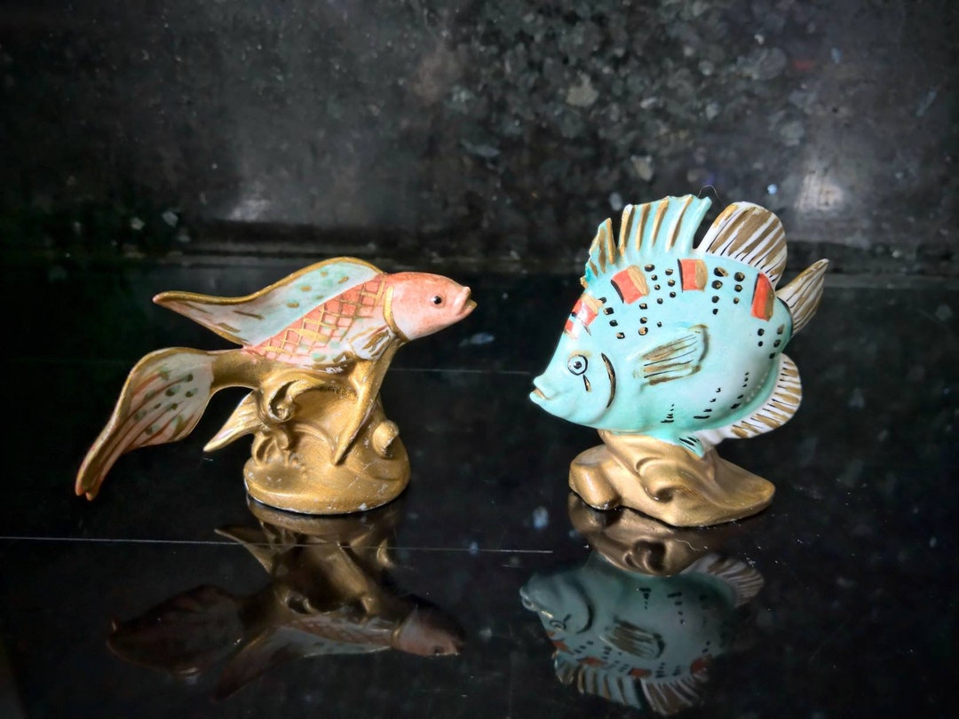 Two Rare Vintage Wessel Germany Fish Figurines. Handpainted and Marked ...