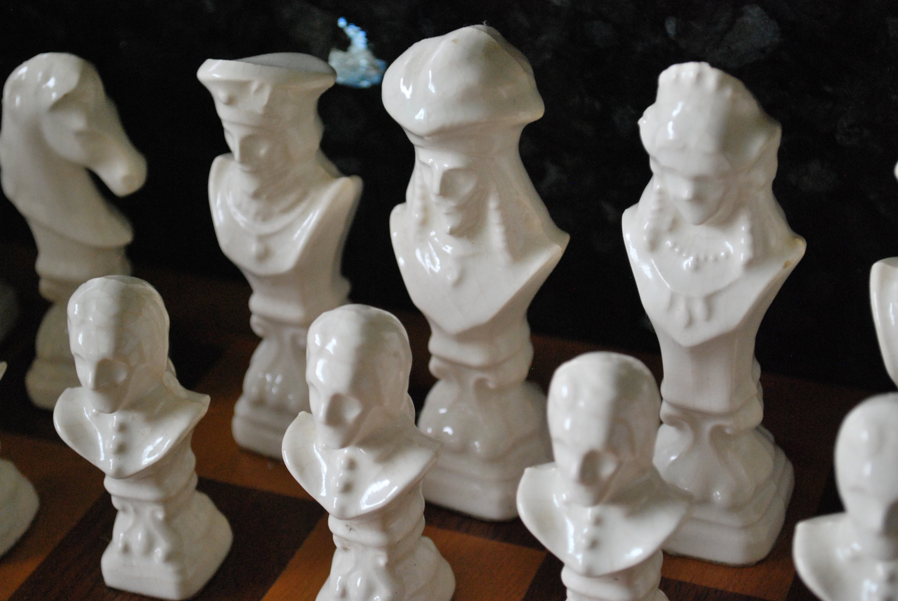 Vintage Ceramic Chess Set With Chessboard. - Etsy