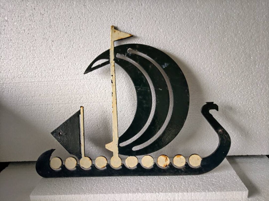 Vintage Rustic Heavy Iron Viking Ship. Wall Hanger. - Etsy